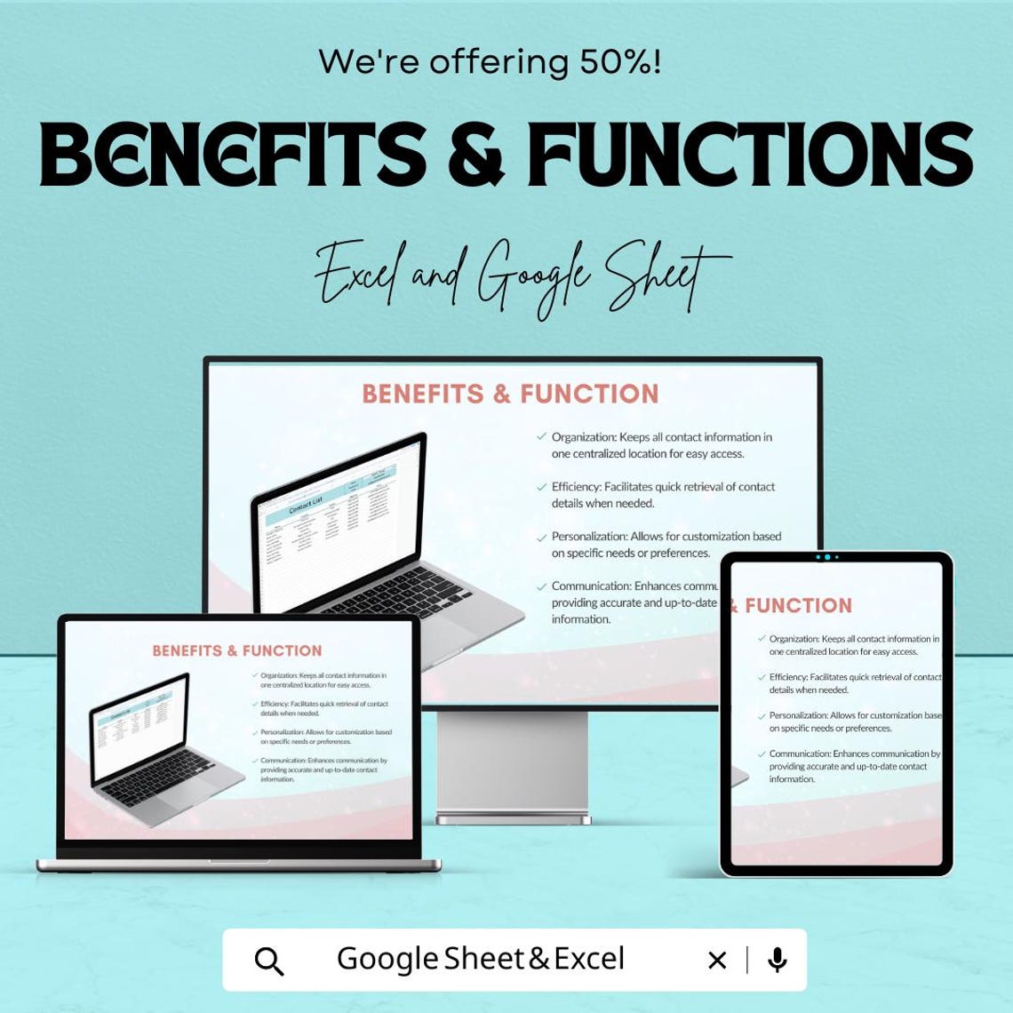 Contact List Template | Google Sheet & Excel Contact Management Sheet ...