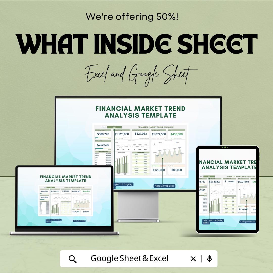 Financial Market Trend Analysis Sheet | Excel & Google Sheets | Market ...