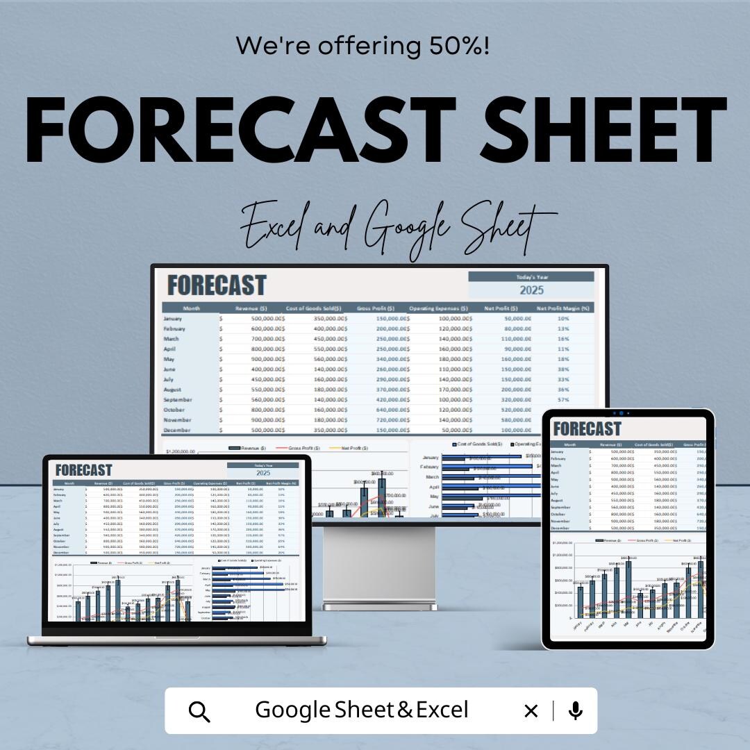 Forecast Sheet - Business Forecasting Excel Template, Financial ...