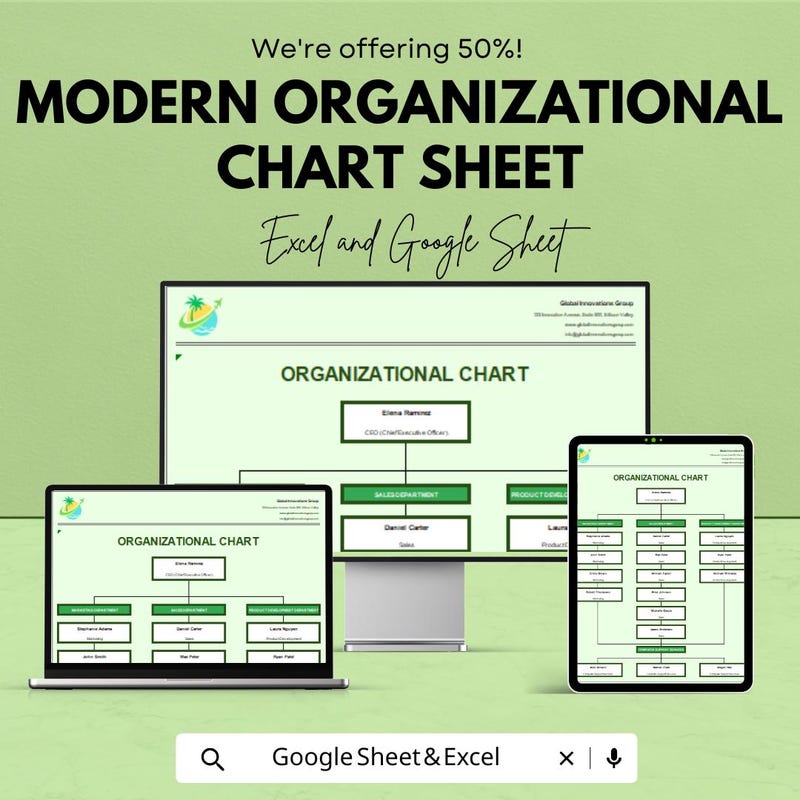 Google Sheets Org Chart - Etsy