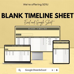 Blank Timeline Sheet - Project Planning Template | Excel and Google ...