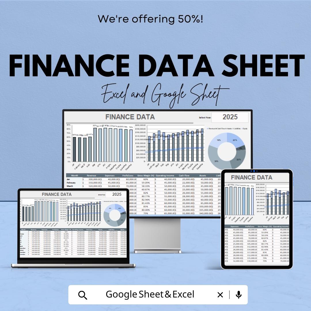Finance Data Sheet | Google Sheet Template | Financial Analysis and ...