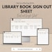 Library Book Sign Out Sheet Template - Excel and Google Sheet | Track ...