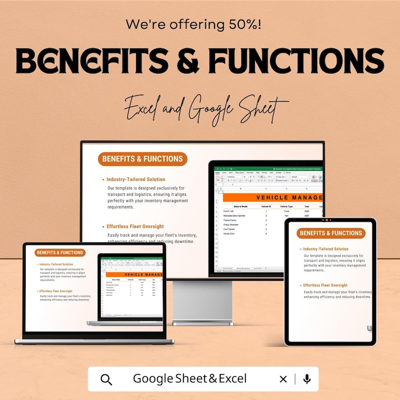 Fleet Inventory Template | Transport and Logistics Vehicle Tracker ...