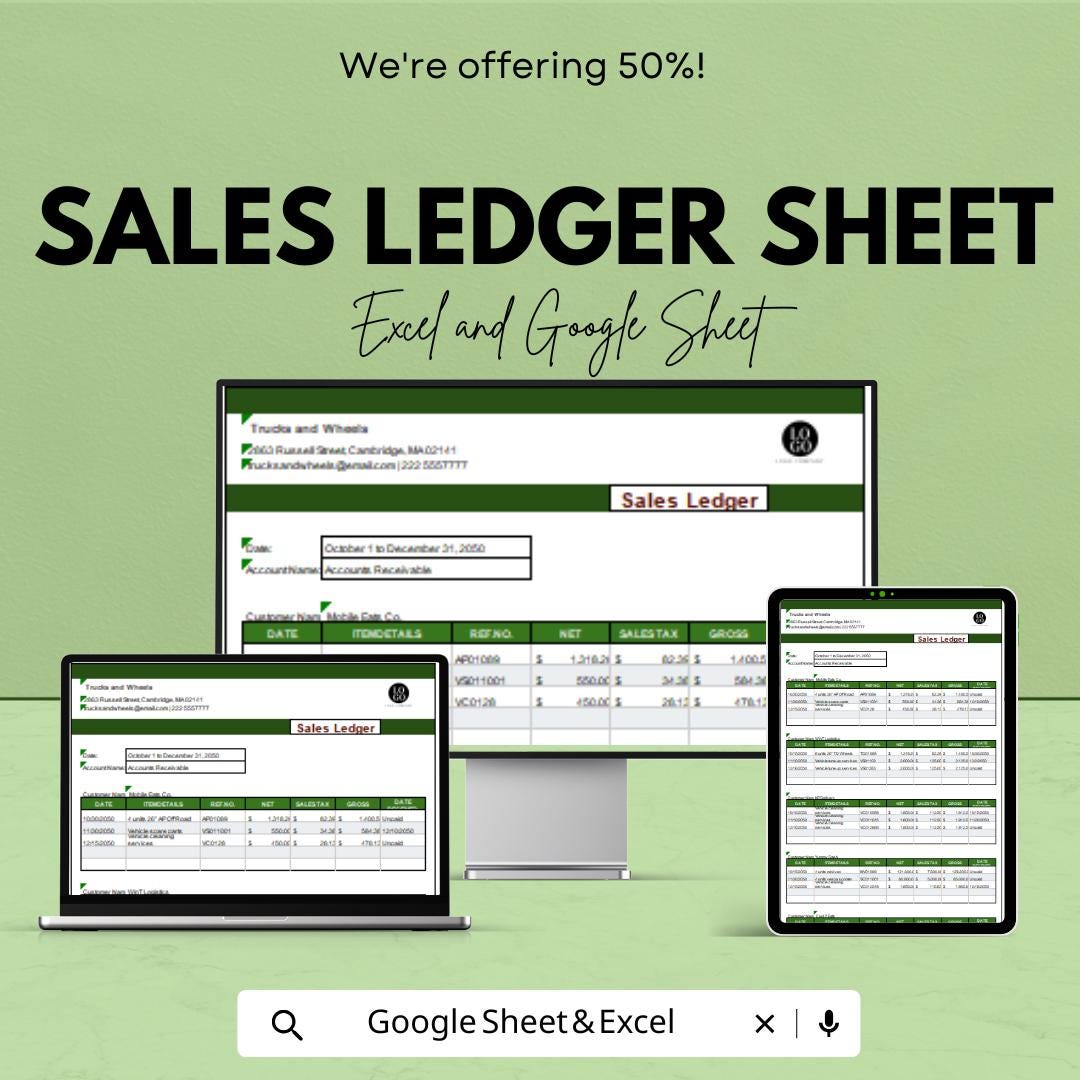 Sales Ledger Sheet – Manage Accounts, Track Transactions, and Financial ...