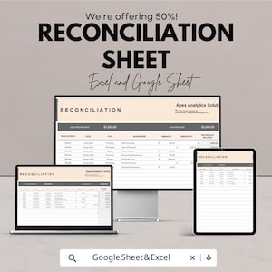 Reconciliation Sheet Template – Editable Excel & Google Sheet ...