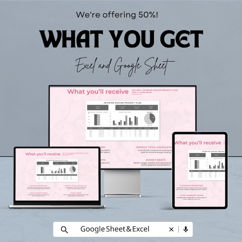 Interior Design Project Plan Sheet - Excel & Google Sheet Template for Budget, Timeline, and ...