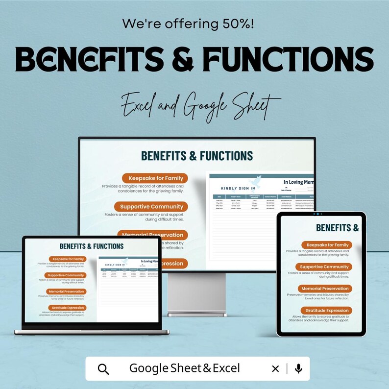 In Loving Memory Sign-in Sheet – Excel and Google Sheet Template ...