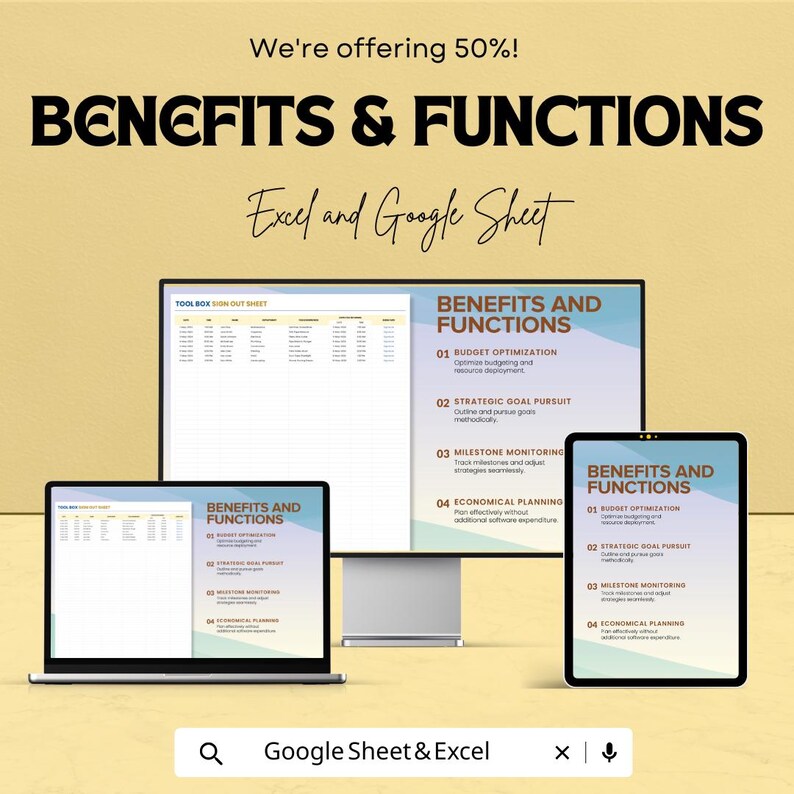 Tool Box Sign Out Sheet – Google Sheets Template – Track Equipment ...