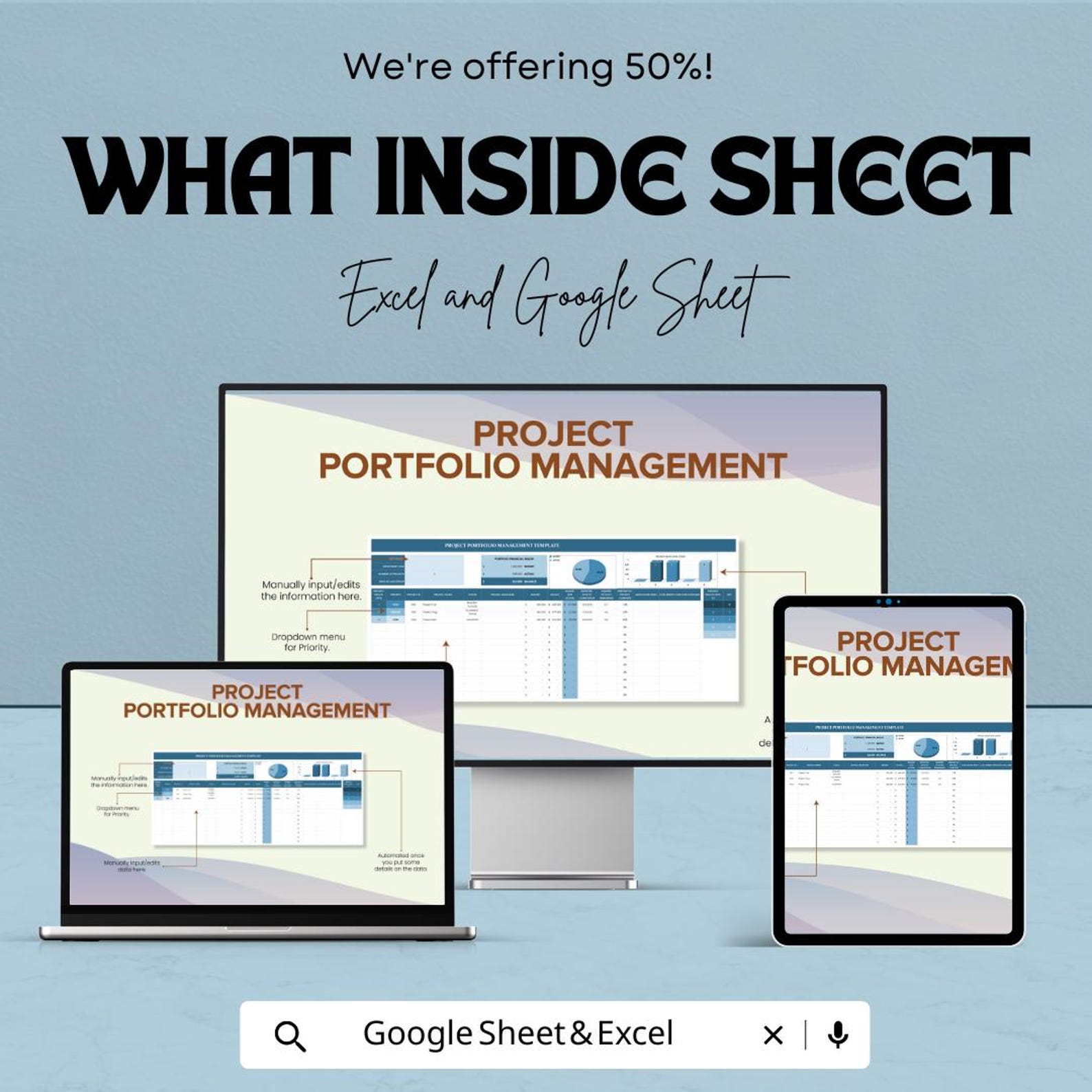 Project Portfolio Management Sheet - Excel and Google Sheets Template ...