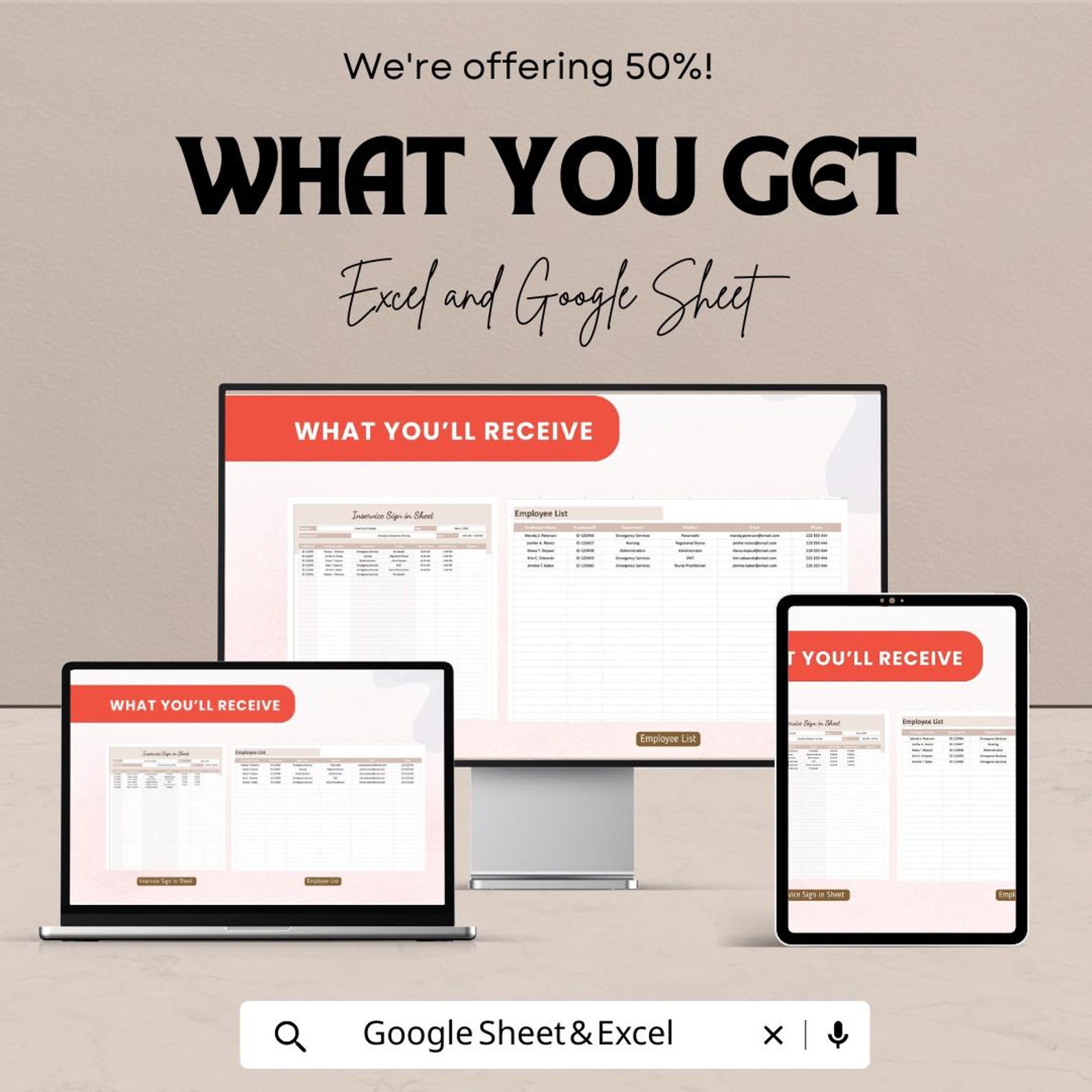 Inservice Sign in Sheet | Editable Excel and Google Sheet Template ...