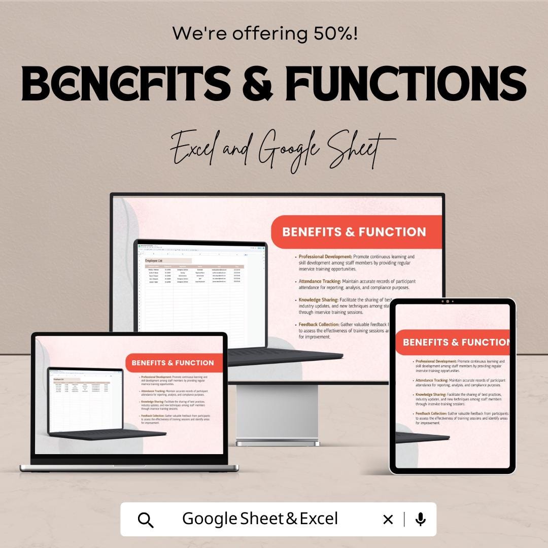 Inservice Sign in Sheet | Editable Excel and Google Sheet Template ...