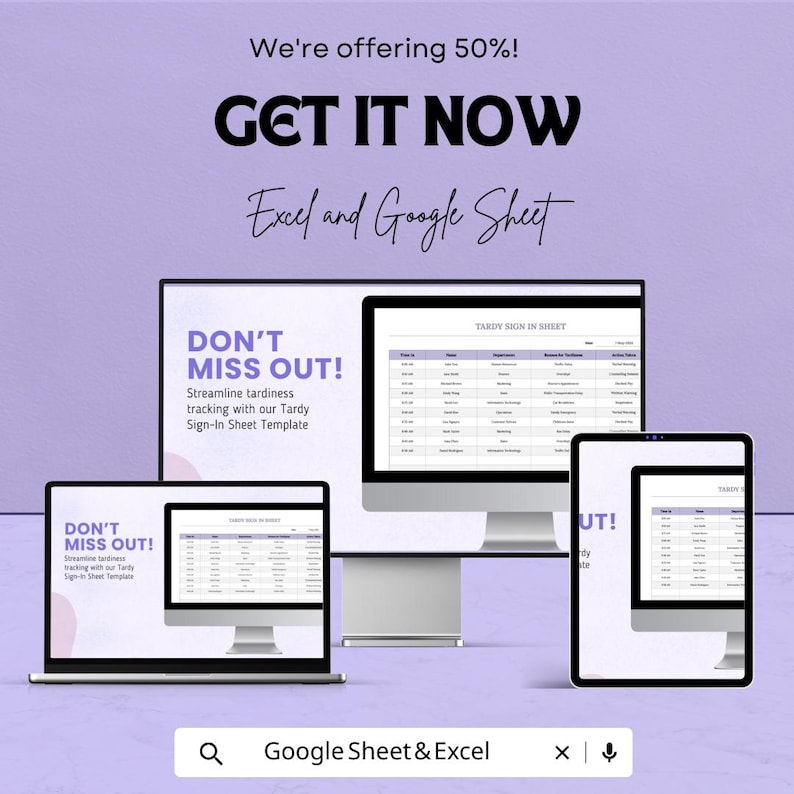 Tardy Sign in Sheet – Excel & Google Sheet Template for Tracking ...
