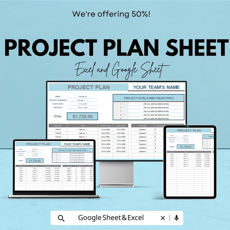 Project Plan Sheet for Team Management – Google Sheets Template – Task ...