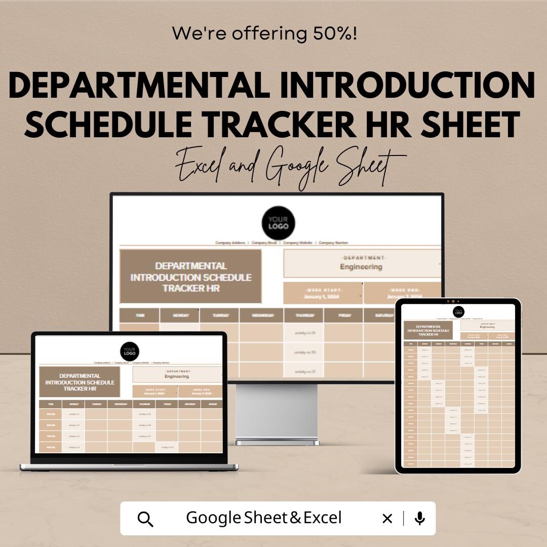 Departmental Introduction Schedule Tracker HR Sheet | Onboarding ...
