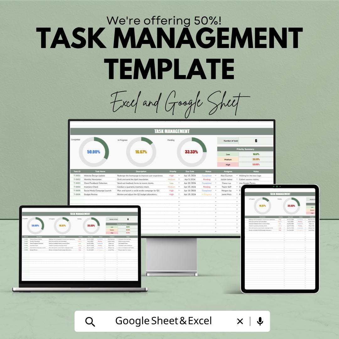 Task Management Template | Project Task Tracker | Workflow Planner ...