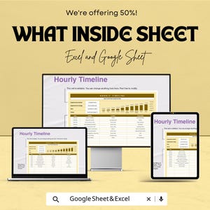 Hourly Timeline Sheet | Daily Schedule Template | Hourly Planner for ...