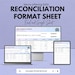 Reconciliation Template – Editable Excel and Google Sheet | Financial ...