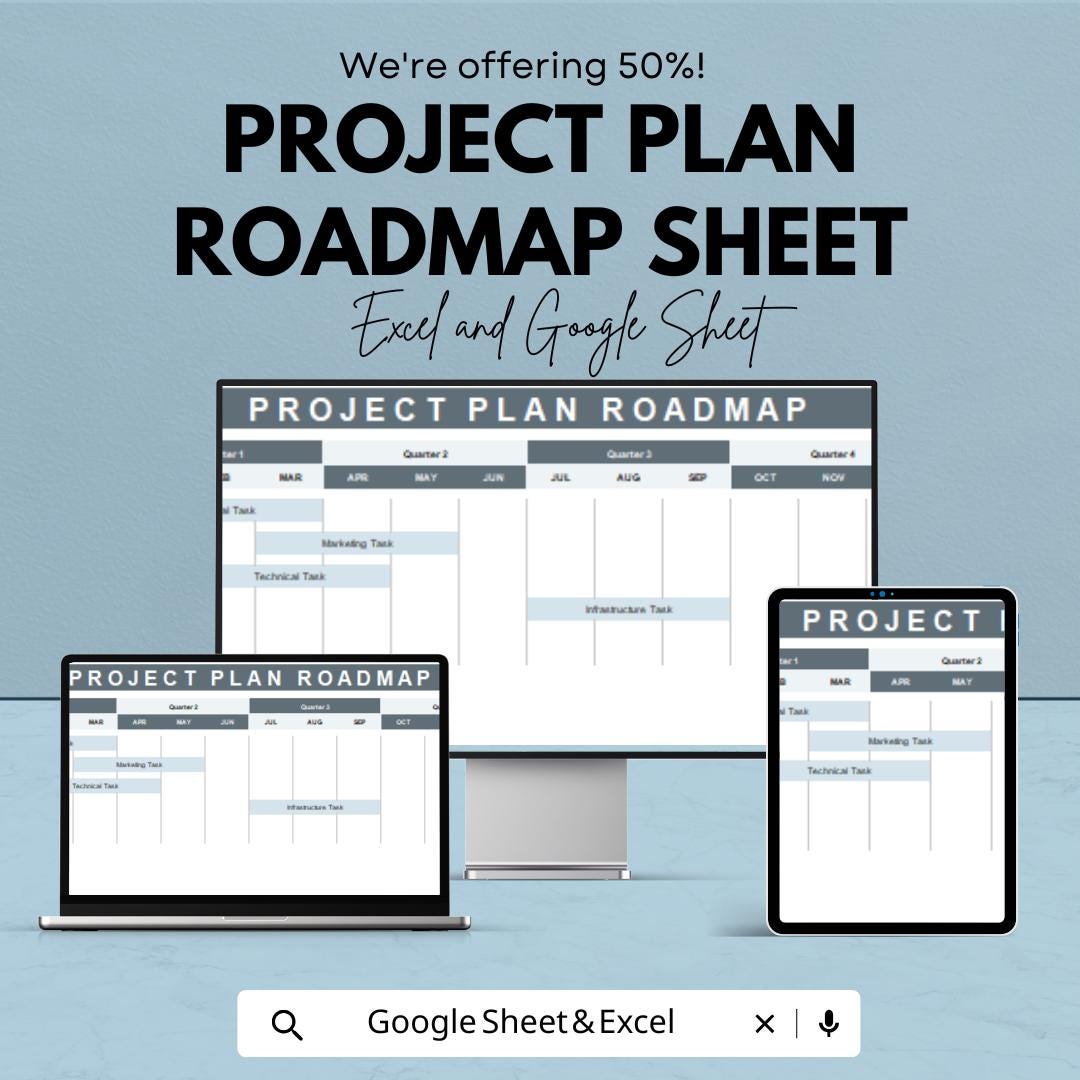 Project Plan Roadmap Sheet | Google Sheets | Task Management ...