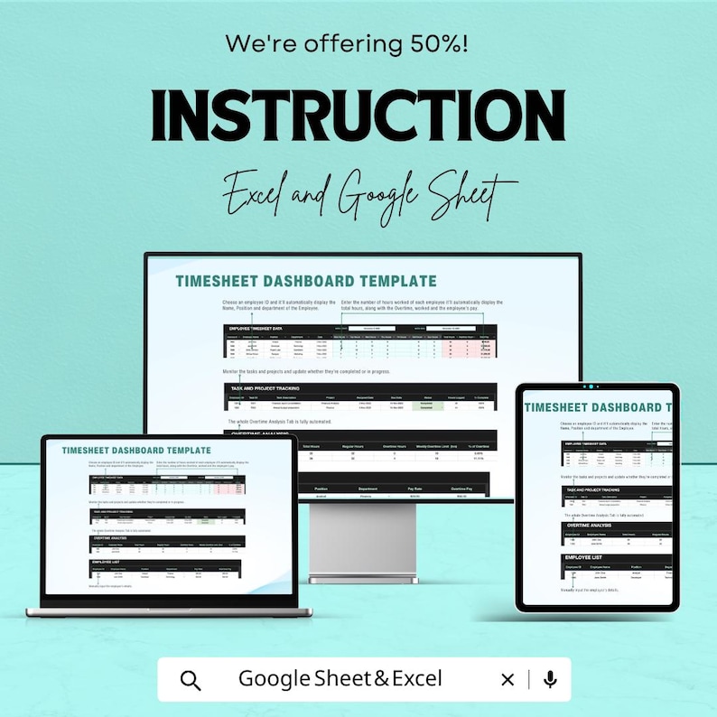Timesheet Dashboard - Employee Timesheet Tracker - Google Sheet ...