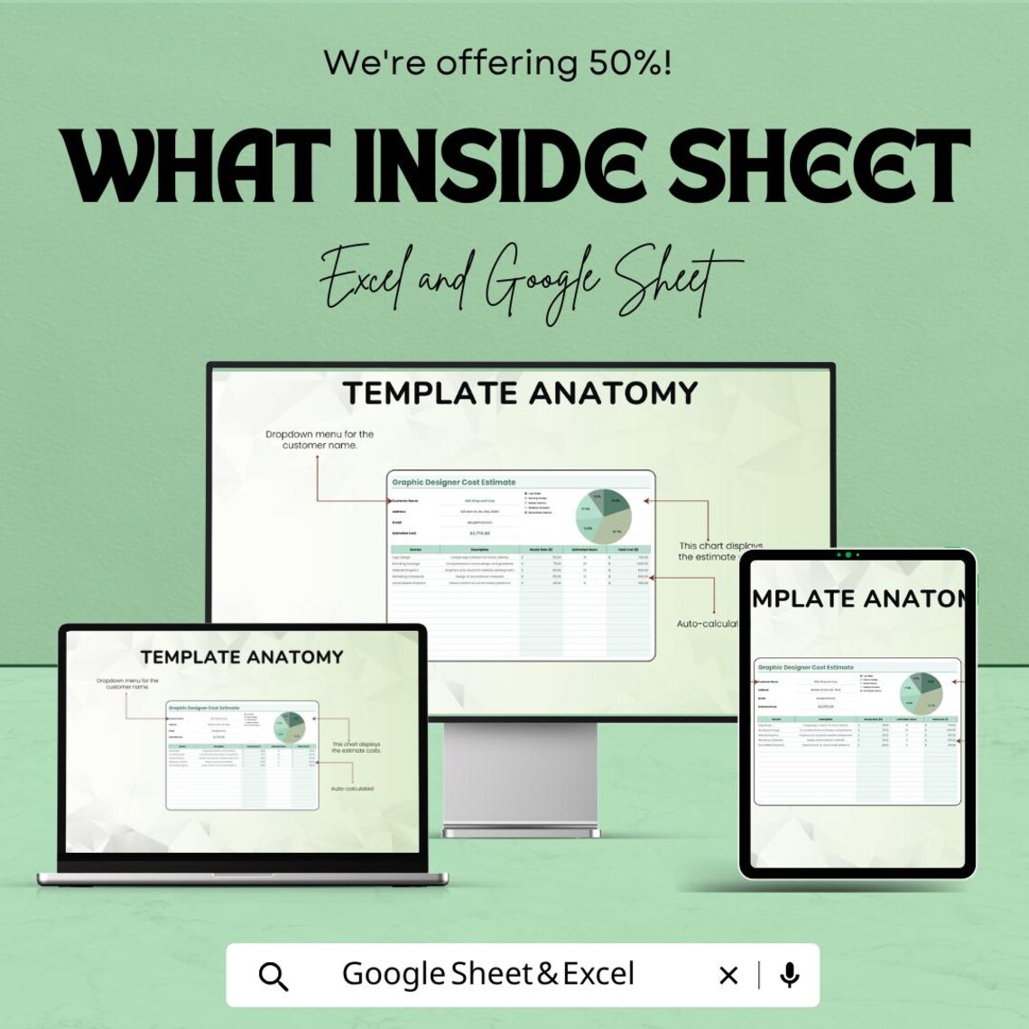 Graphic Designer Cost Estimate Sheet | Excel and Google Sheets ...