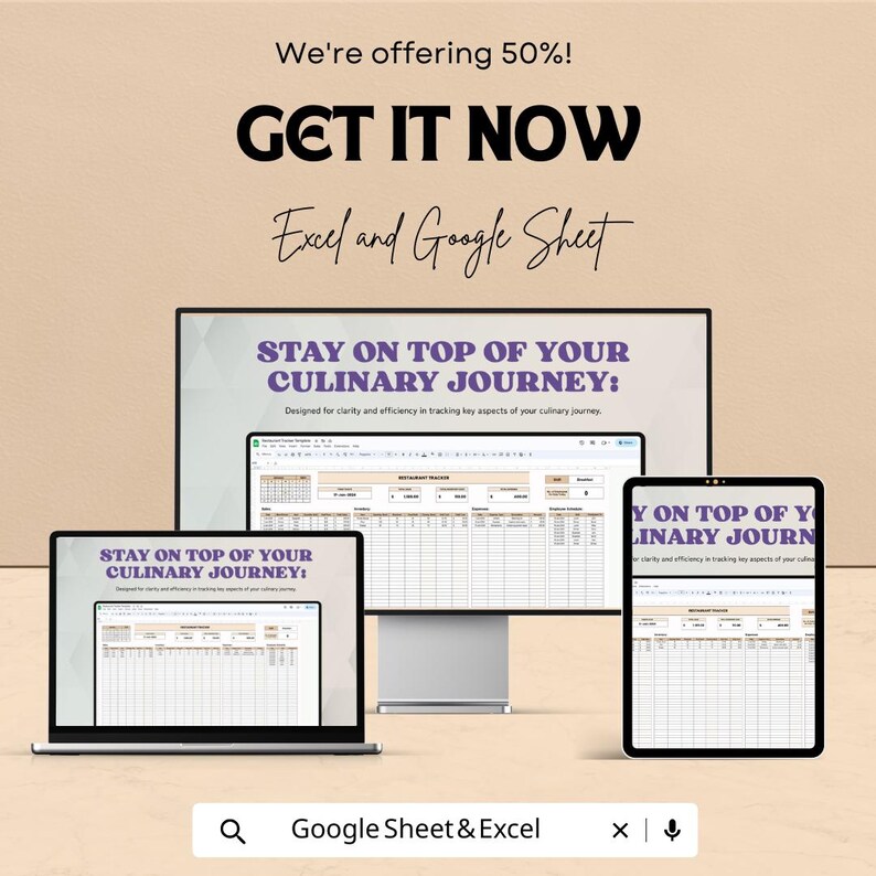 Restaurant Tracker Sheet | Inventory and Expense Tracking | Excel and ...