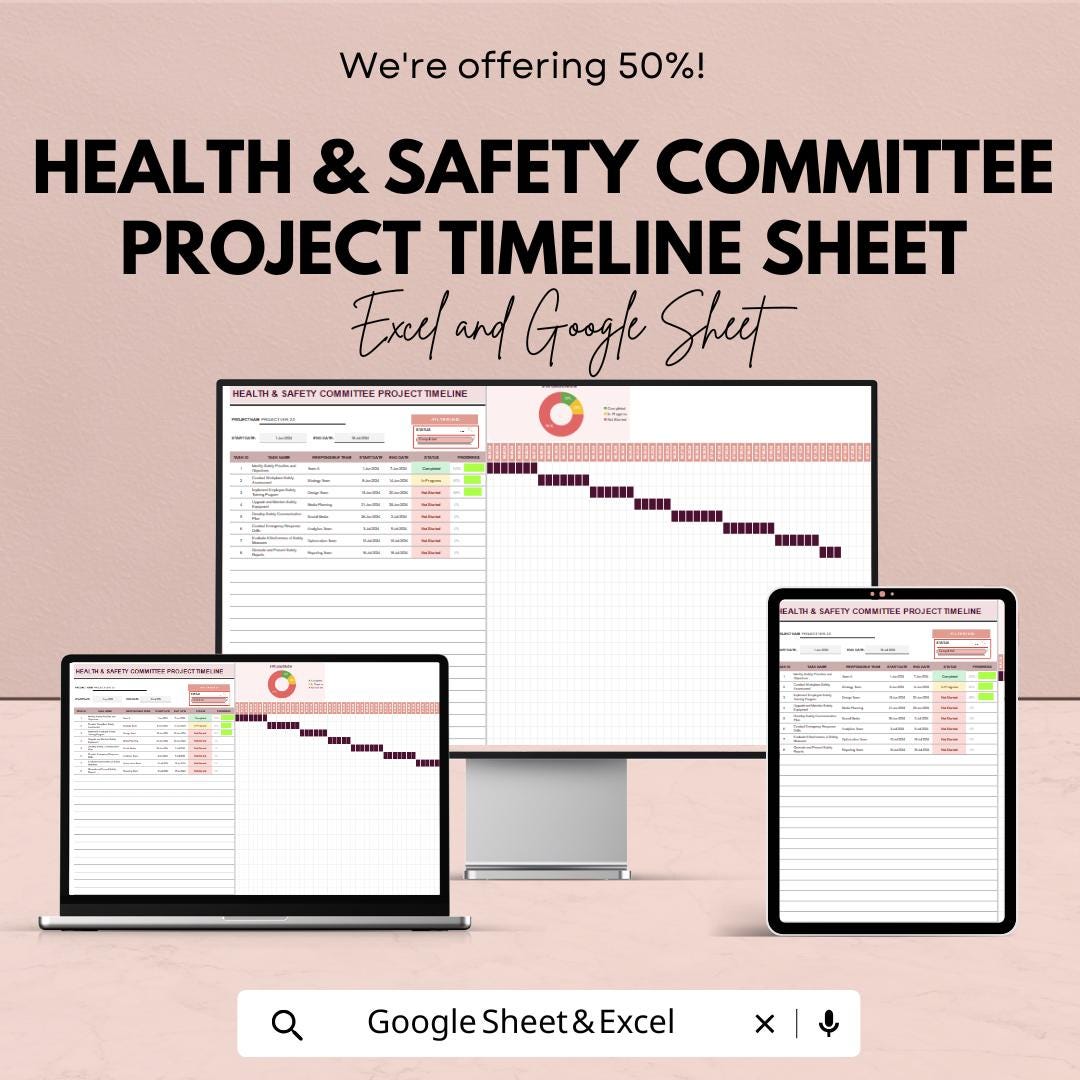 Health and Safety Committee Project Timeline Sheet | Google Sheets ...