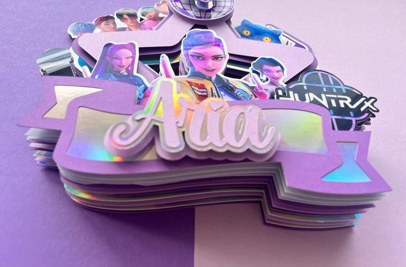 KPOP Demon Hunters Huntrix Cake Topper: Custom Name Birthday Party ...