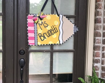 Pencil Door Hanger Back to School Door Hanger | Etsy