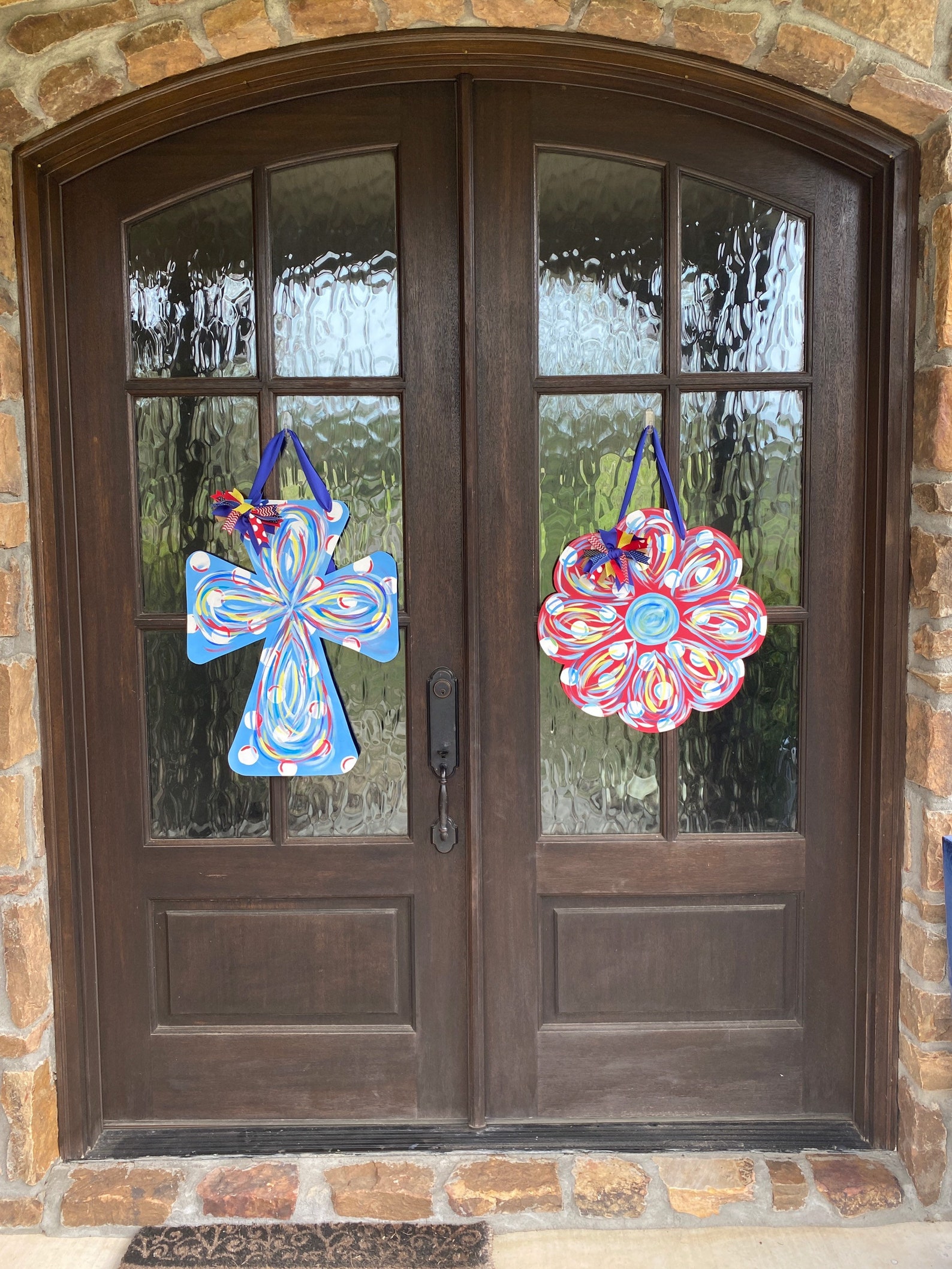 Colorful Flower Door Hanger Flower Door Hanger Summer Door - Etsy