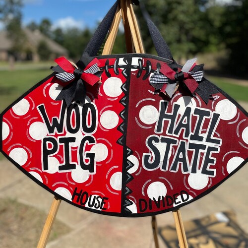 Alabama Georgia House Divided Wooden Letter Door Hanger - Etsy