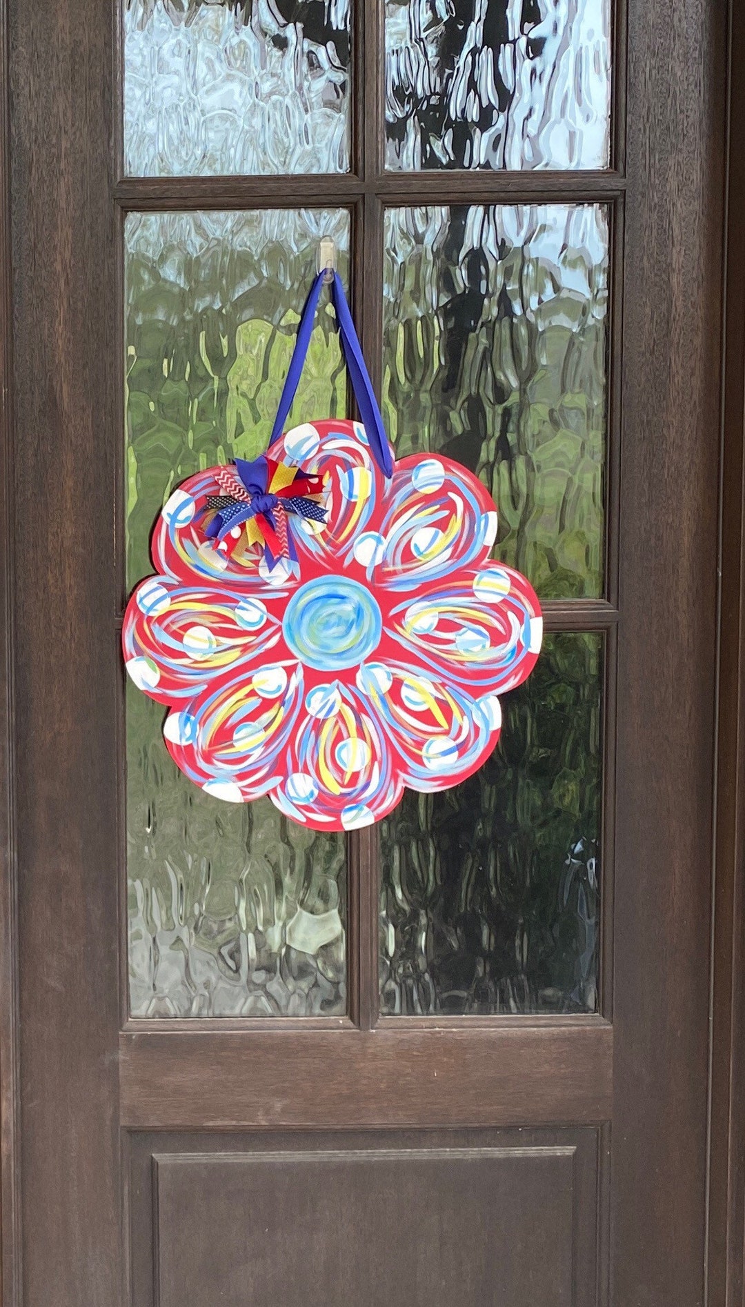 Colorful Flower Door Hanger, Flower Door Hanger, Summer Door Hanger, - Etsy