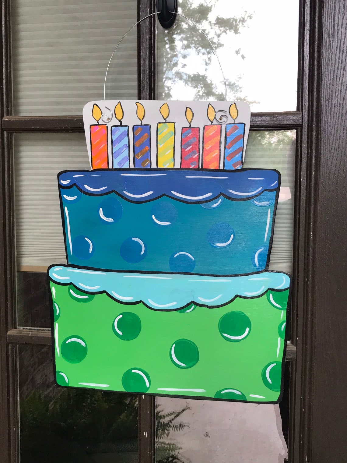 Custom Birthday Cake Door Hanger | Etsy
