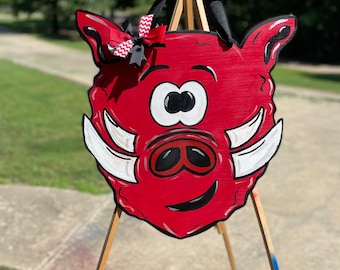 Arkansas Door Hanger/ Door Hanger/hog Door Hanger/razorback - Etsy