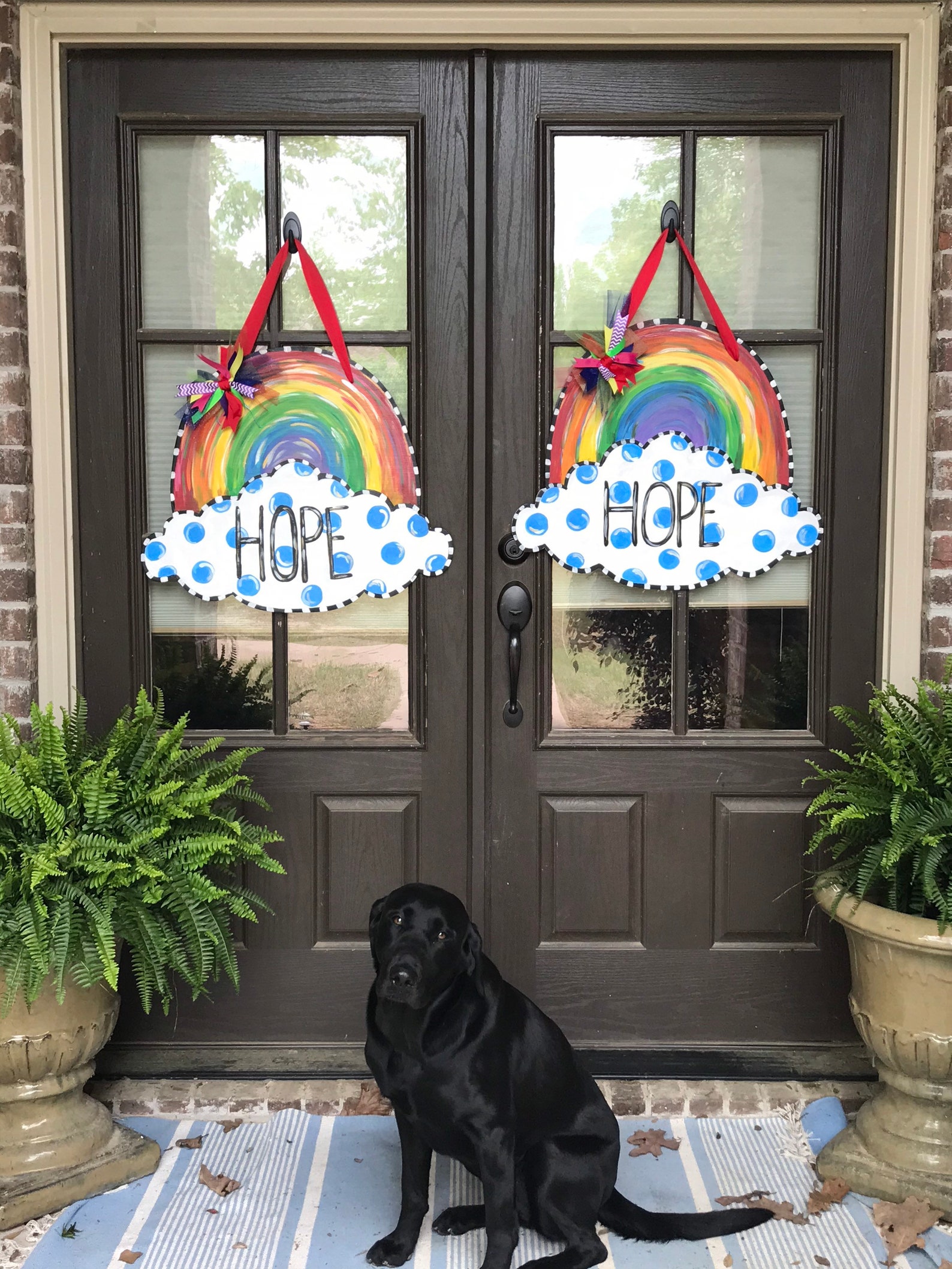 Rainbow Door Hanger Hope Door Sign Teacher Sign - Etsy