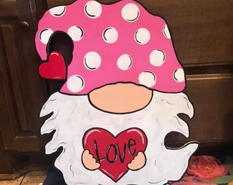 Gnome Door Hanger Valentines Day February Love Fun - Etsy