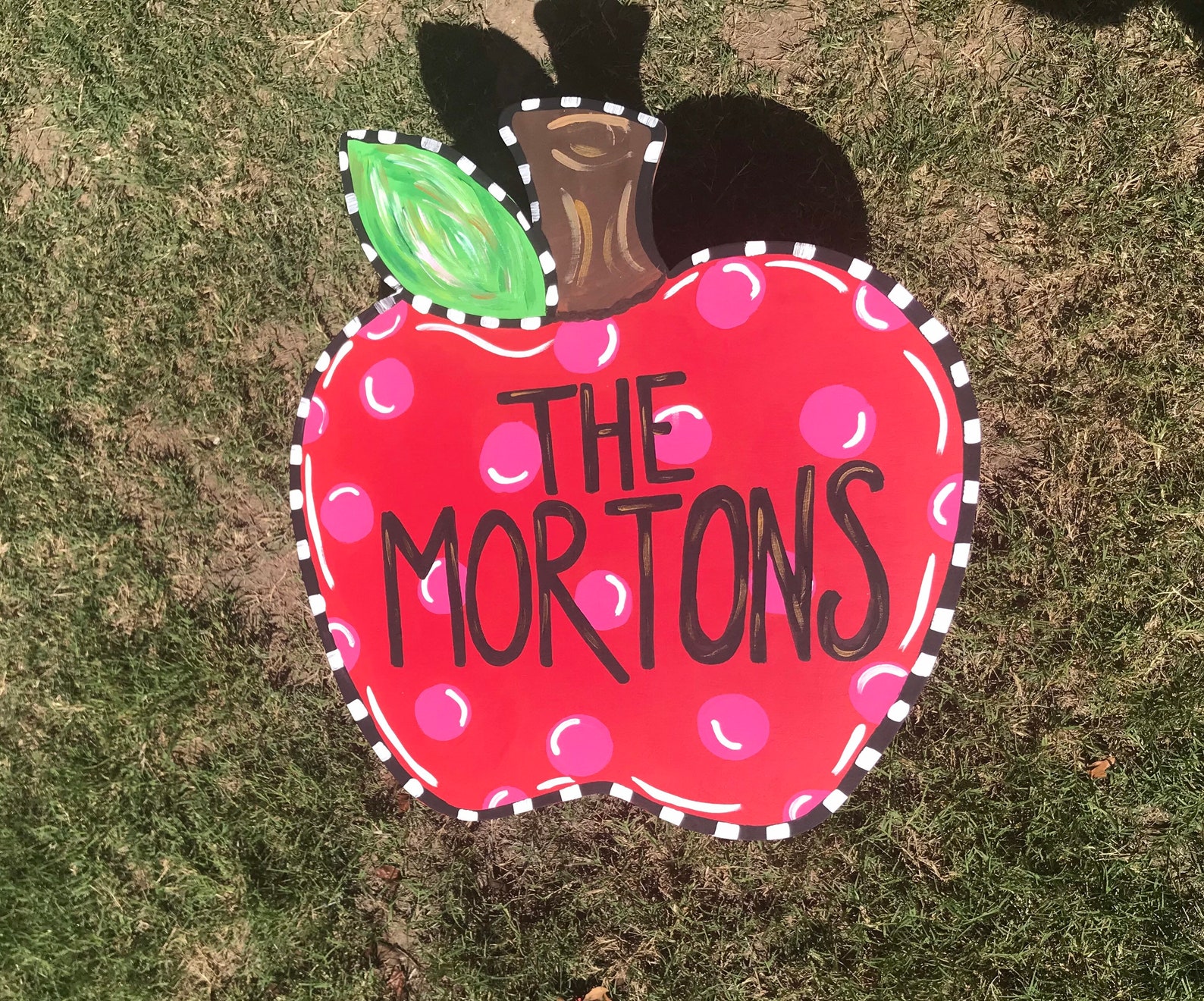 Apple Door Hanger Back to School Teacher Sign - Etsy