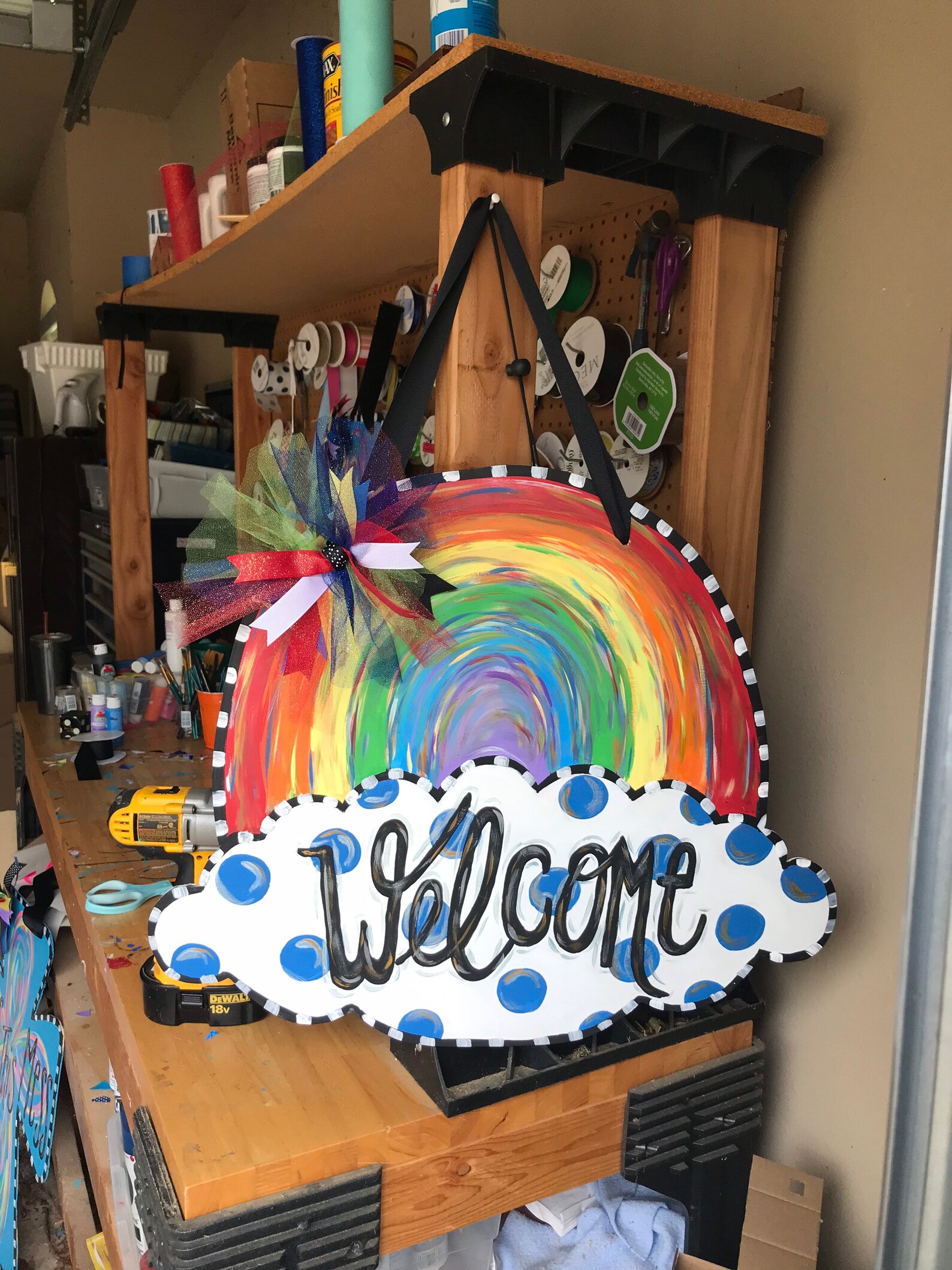 Rainbow Door Hanger Hope Door Sign Teacher Sign | Etsy