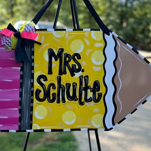 Polka Dot Pencil Door Hanger, Back to School - Etsy
