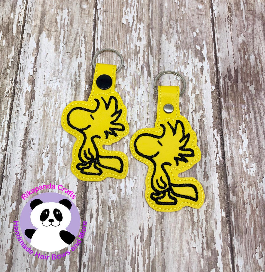 Peanuts Snoopy Woodstock Embroidered Key Fob - Etsy
