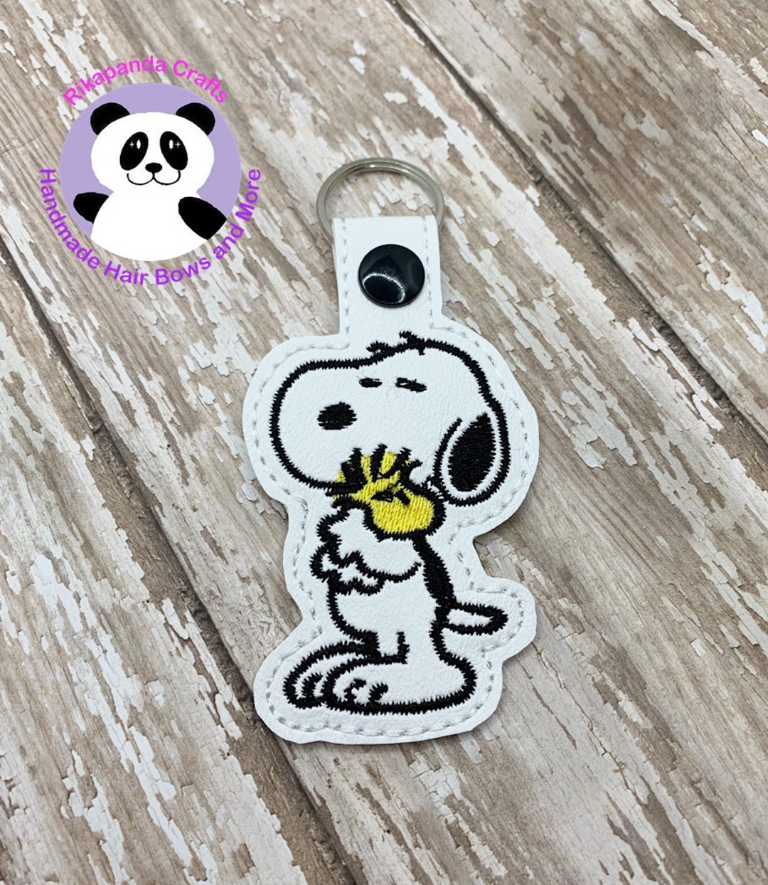 Peanuts Snoopy Woodstock Embroidered Key Fob - Etsy