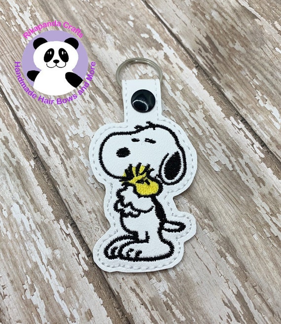 Peanuts Snoopy Woodstock Embroidered Key Fob - Etsy