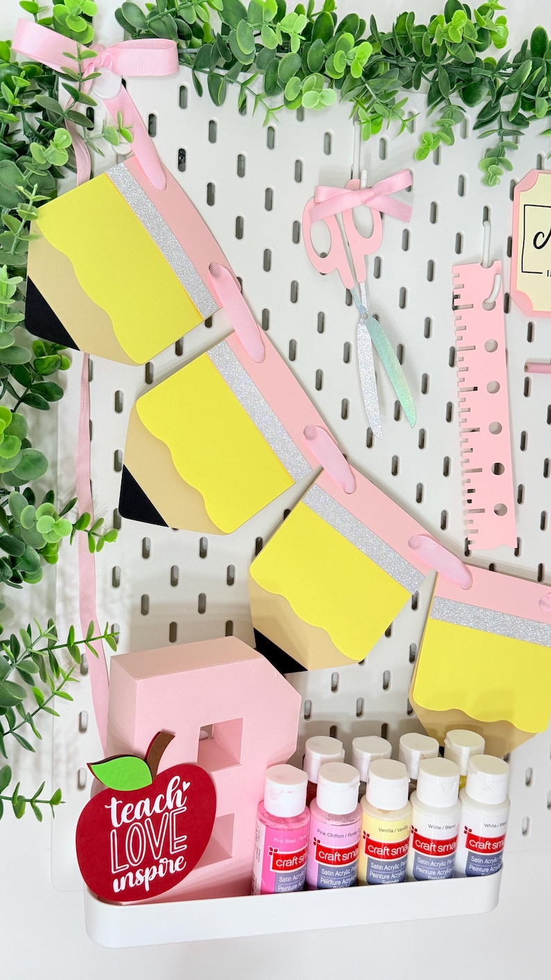 Pencil Banner | Back to School Garland | Classroom Banner | Pegboard - Etsy
