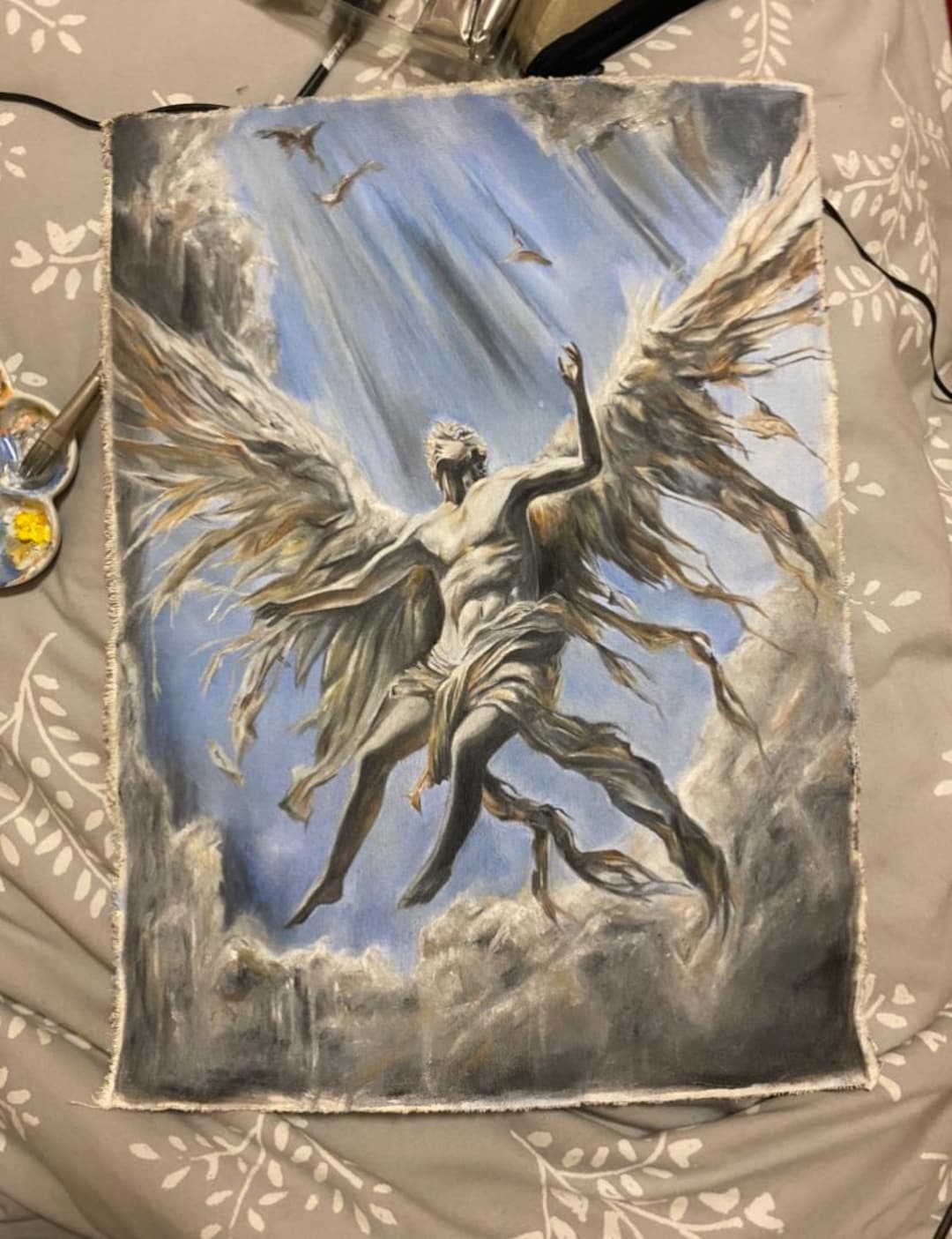 Icarus- Hand Painted Oil Painting on Canvas - Etsy