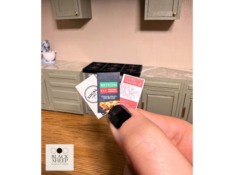 Printable 1:12 Dollhouse Restaurant Menus | Miniature Takeout Flyers ...