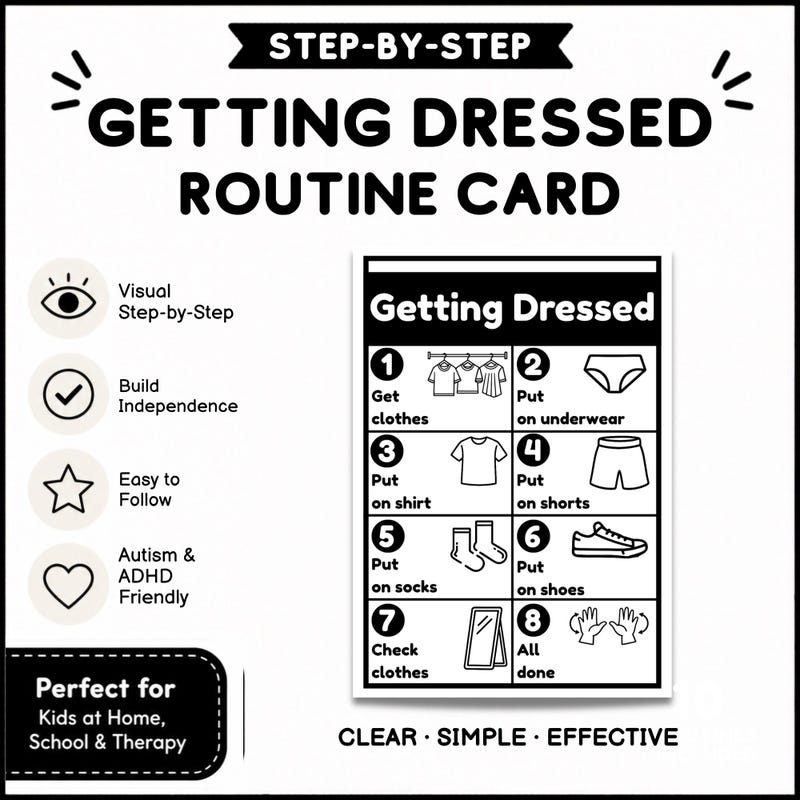 Visuals for Getting Dressed - Etsy