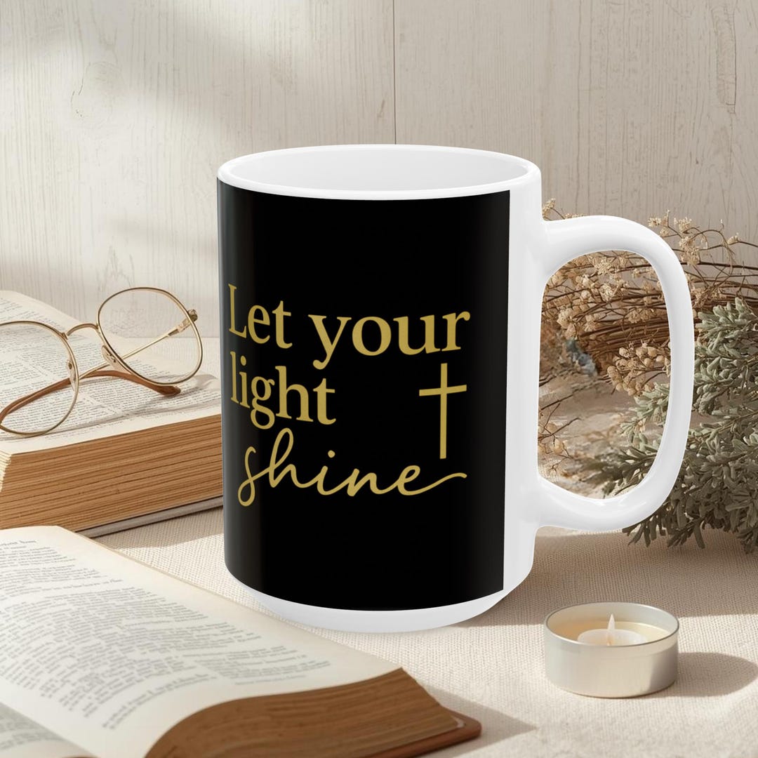 Let Your Light Shine Mug, Christian Coffee Cup, Faith Quote Mug Gift ...
