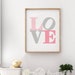 LOVE Wall Art, Love Sign Pink Grey Wall Art for Baby Girl Nursery ...