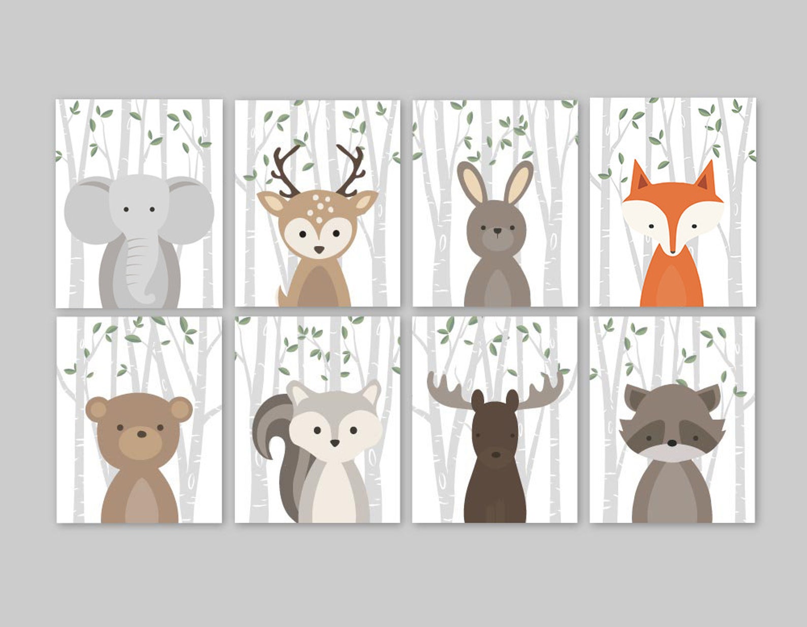 Baby Animal Wall Art Print Forest Animals Fox Wall Art Baby | Etsy