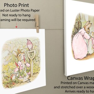 PETER RABBIT Pink Nursery Wall Art Girl, Beatrix Potter Nursery Decor ...